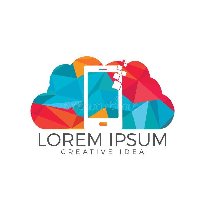 Cloud and Mobile Phone Logo Design. Stock Illustration - Illustration ...