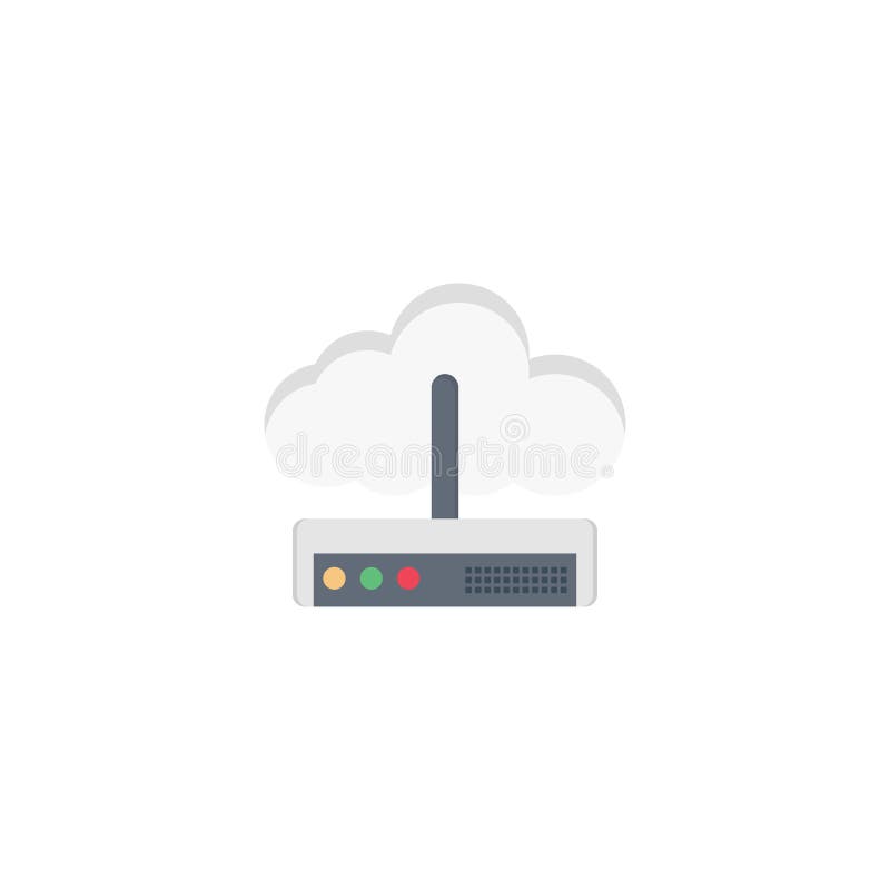 Cloud Modem Vector Flat Colour Icon Stock Vector - Illustration of flat ...