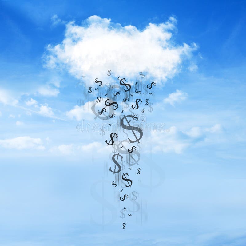 Cloud and money rain stock photo. Image of money, benefits - 51247622