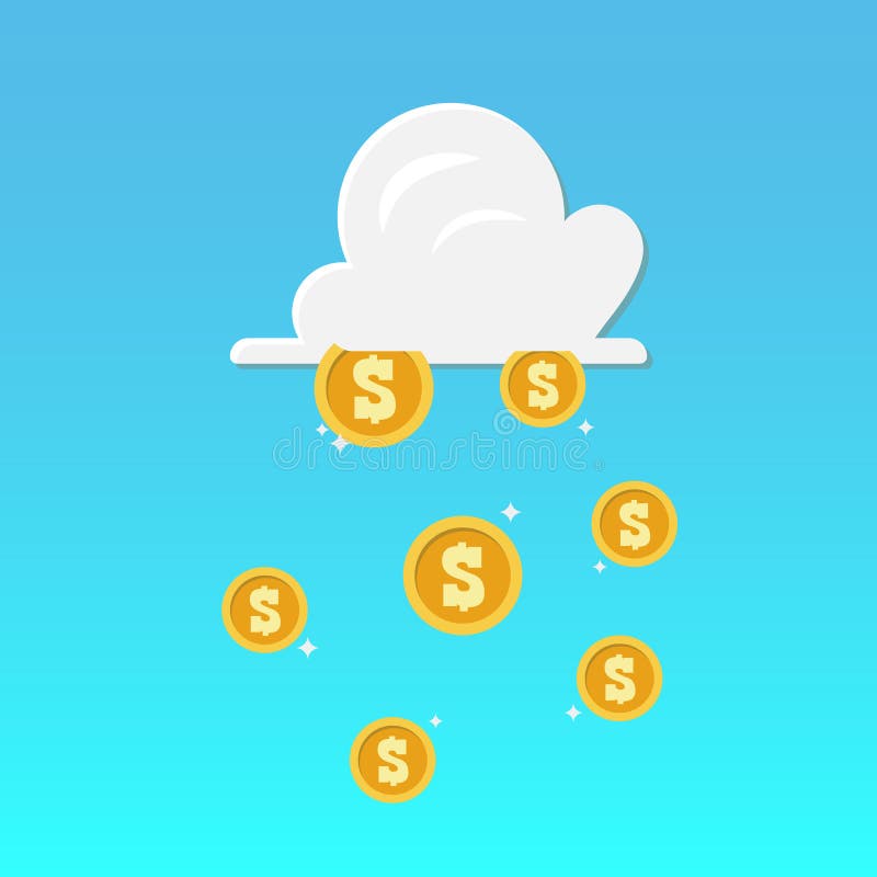 Cloud and money rain stock vector. Illustration of design - 161079360