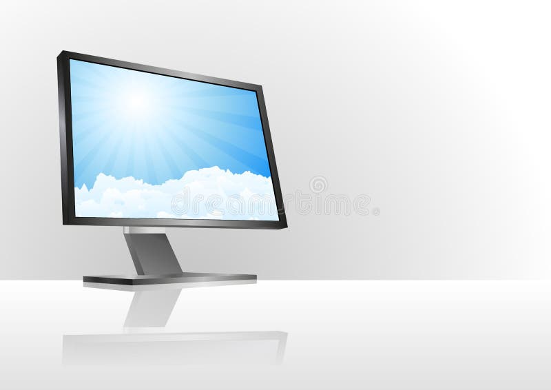 Cloud monitor stock vector. Illustration of desktop, metal - 26710548