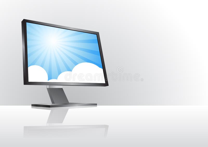 Cloud monitor stock vector. Illustration of object, blue - 36886017