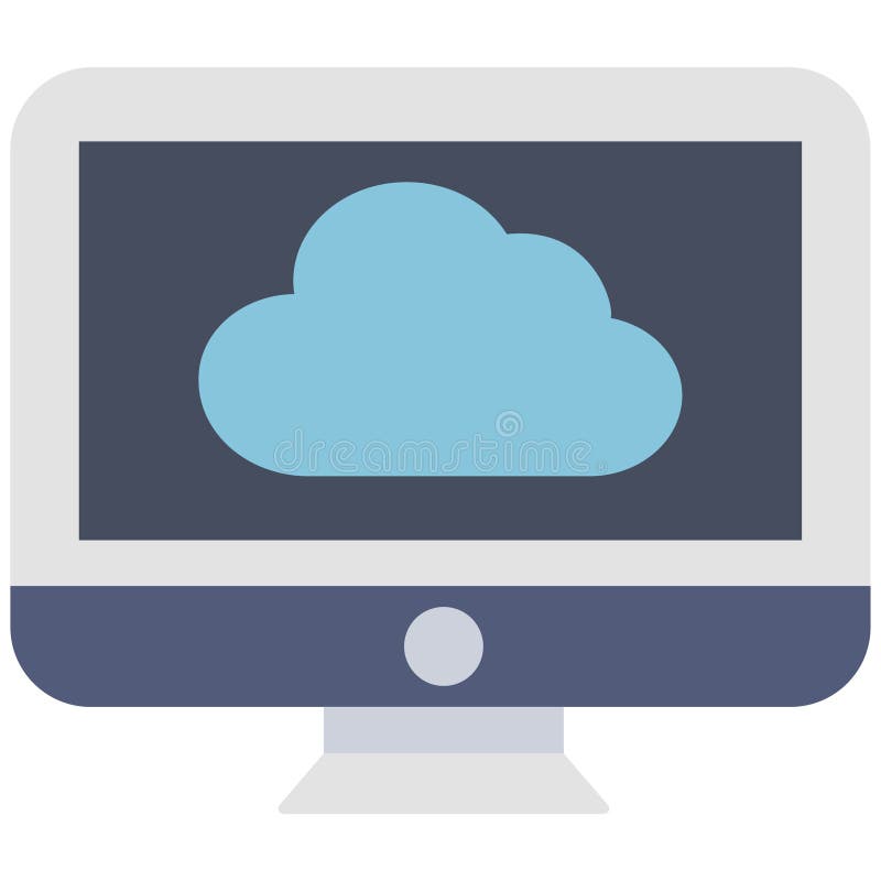 Cloud Monitor Vector Icon that Can Easily Modify or Edit it for Social ...