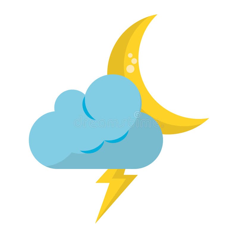 Cloud with moon and ray stock vector. Illustration of interface - 148450911