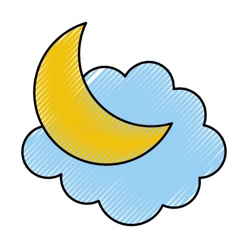 Cloud with Moon Weather Icon Stock Vector - Illustration of design ...