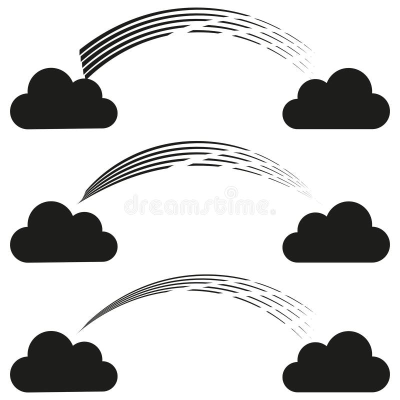Cloud Motion Lines. Abstract Weather Flow. Dynamic Sky Shape. Black ...