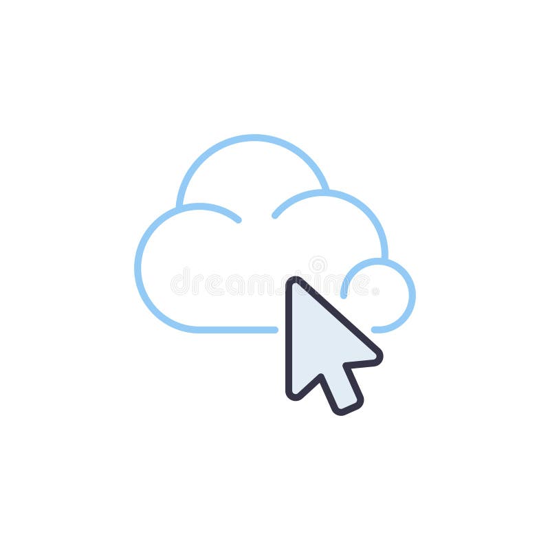 Cloud with Mouse Pointer Vector Concept Creative Icon Stock Vector ...
