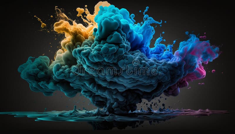 A Cloud of Multi-colored Paints, Generative Ai Stock Illustration ...