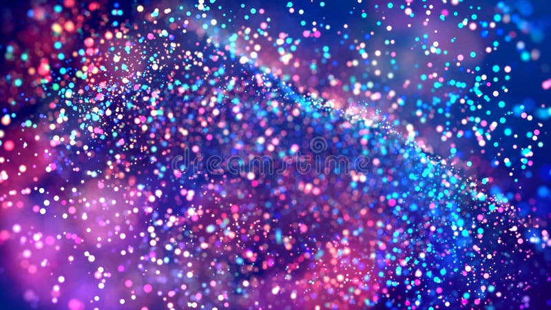 3d Render of Cloud of Multicolored Particles Fly in Air Slowly or Float ...