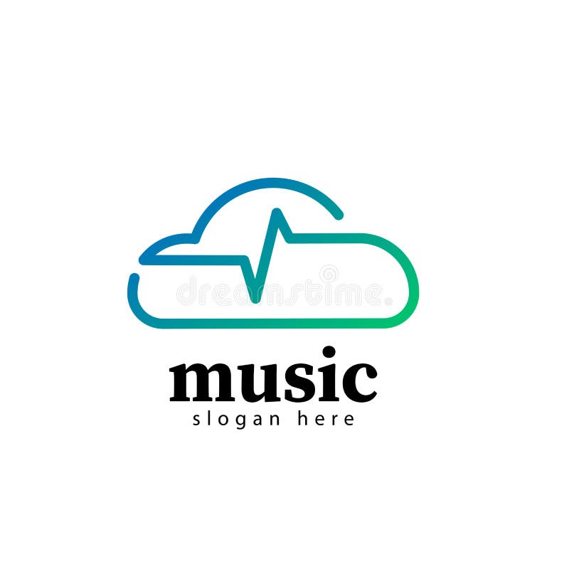 Cloud Music Audio Wave Logo Template Design Vector Icon Illustration ...