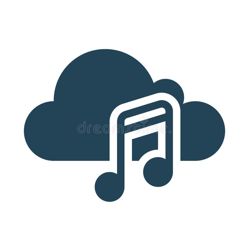 Cloud Music. Cloud Computing Icon. Stock Illustration - Illustration of ...