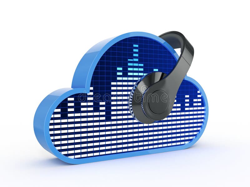 Cloud music concept stock illustration. Illustration of digital - 55649380