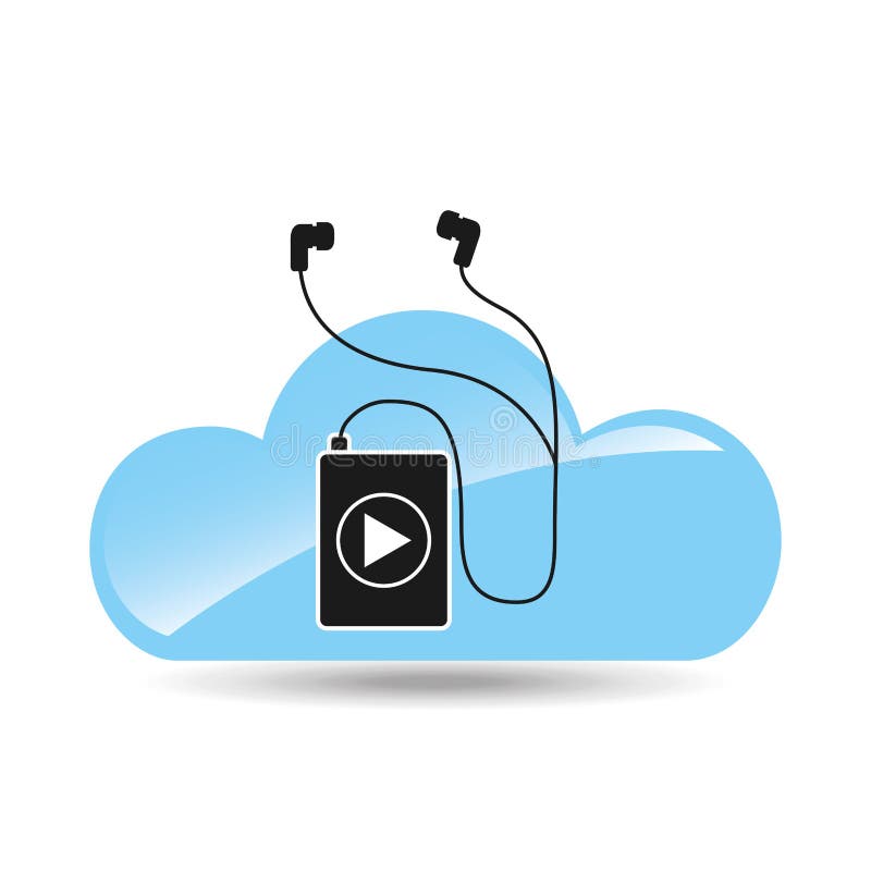 Cloud Music Concept Player Mp3 Stock Vector - Illustration of button ...