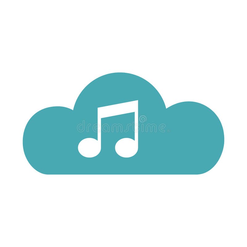 Cloud with Music Note Isolated Icon Stock Vector - Illustration of clip ...