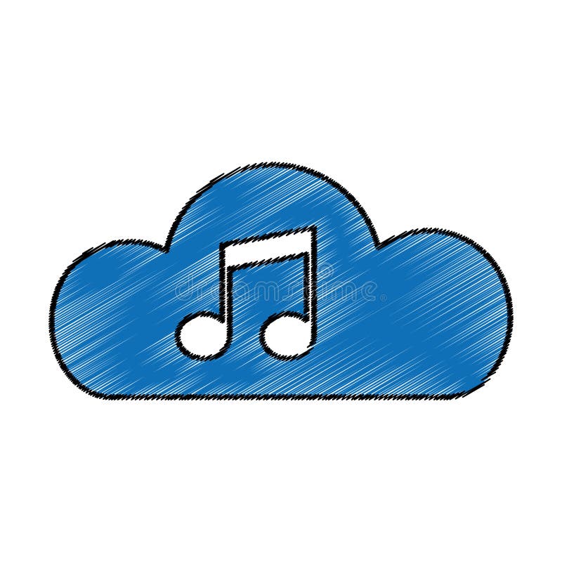 Cloud with Music Note Isolated Icon Stock Vector - Illustration of ...