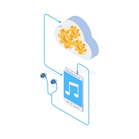 Cloud Music Technology Composition Stock Illustration - Illustration of ...