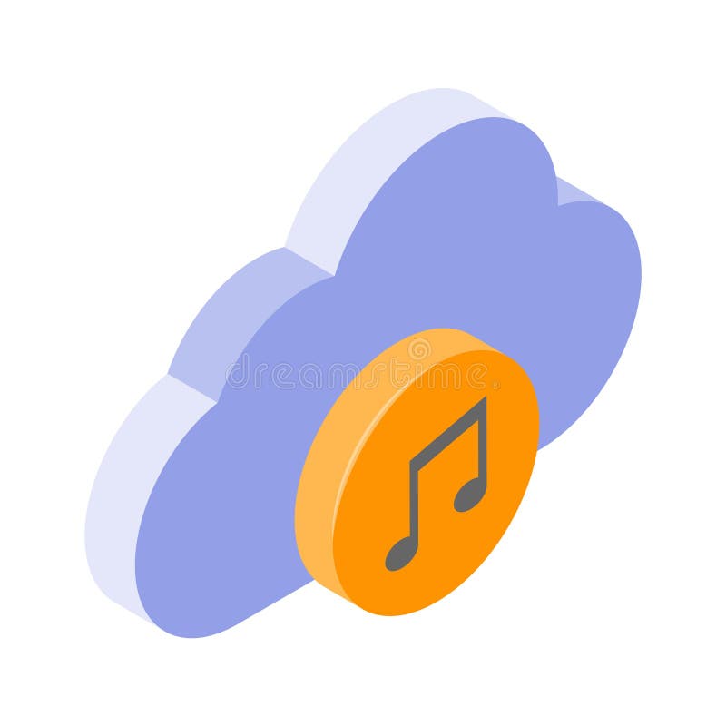 A Cloud with a Musical Note Symbol, Concept Icon of Cloud Storage Stock ...