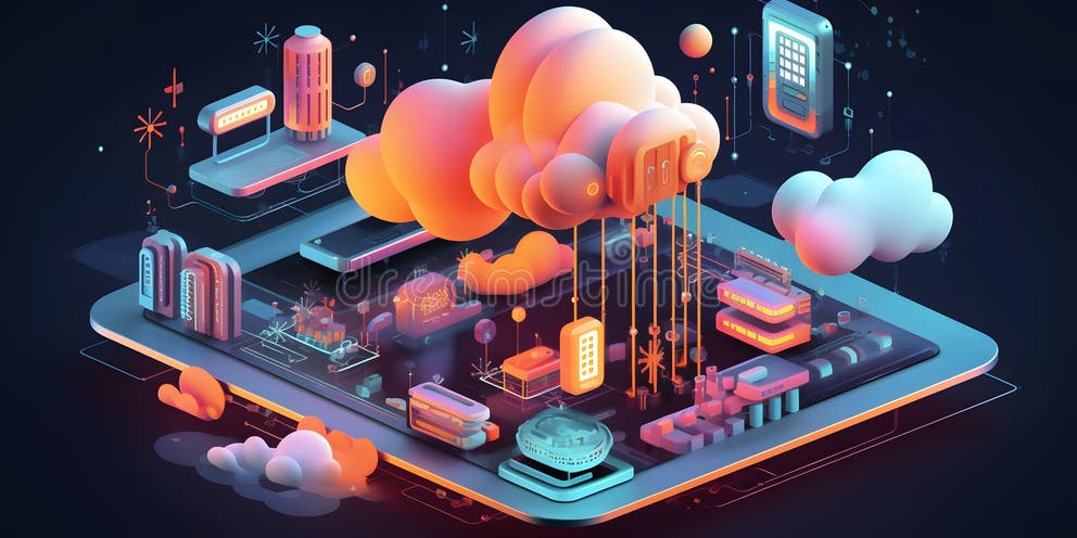 Cloud-native Apps and Cloud-native Technologies Concept. Generative AI Stock Image - Image of ...