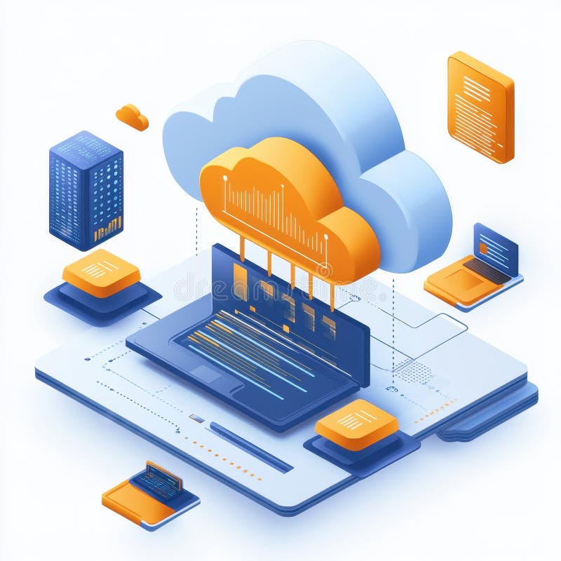 Cloud-native Risk Management Illustration Showcasing Innovative Cloud ...