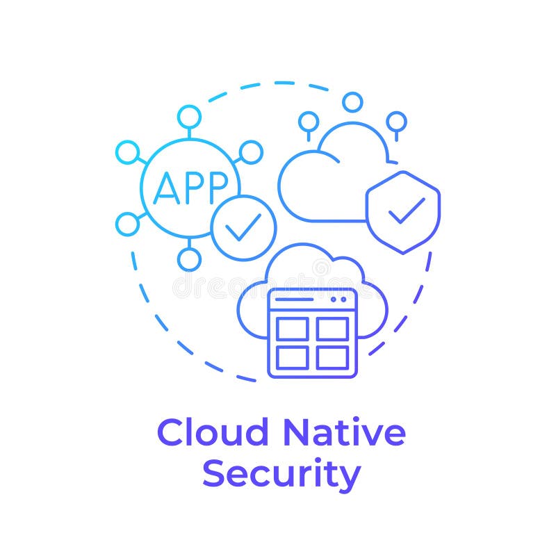 Cloud Native Security Blue Gradient Concept Icon Stock Illustration ...