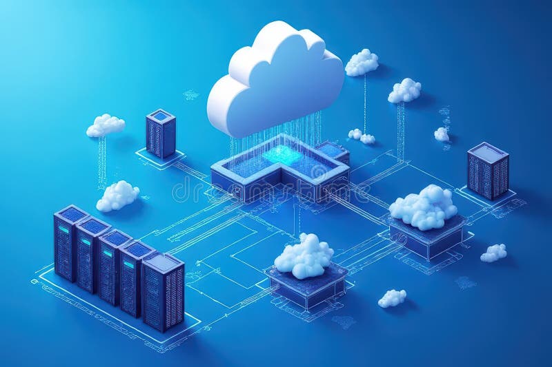 Cloud Network Architecture Mapping Stock Illustration - Illustration of ...