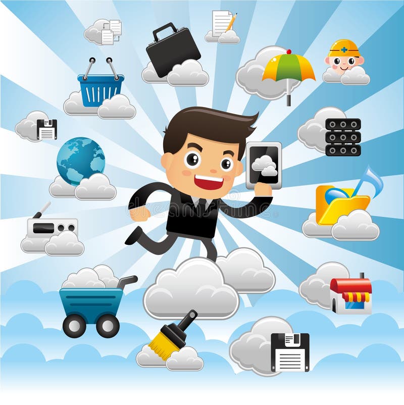 Cloud Network stock vector. Illustration of network, sending - 23048459