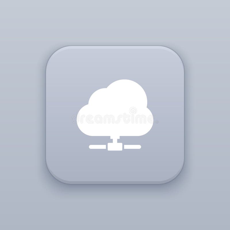 Cloud, Network Button, Best Vector on a Gray Background, EPS 10 Stock ...