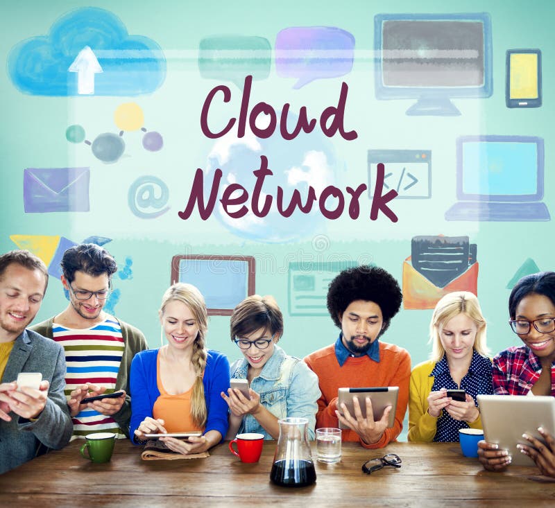 Cloud Network Computing Digital Information Concept Stock Photo - Image ...