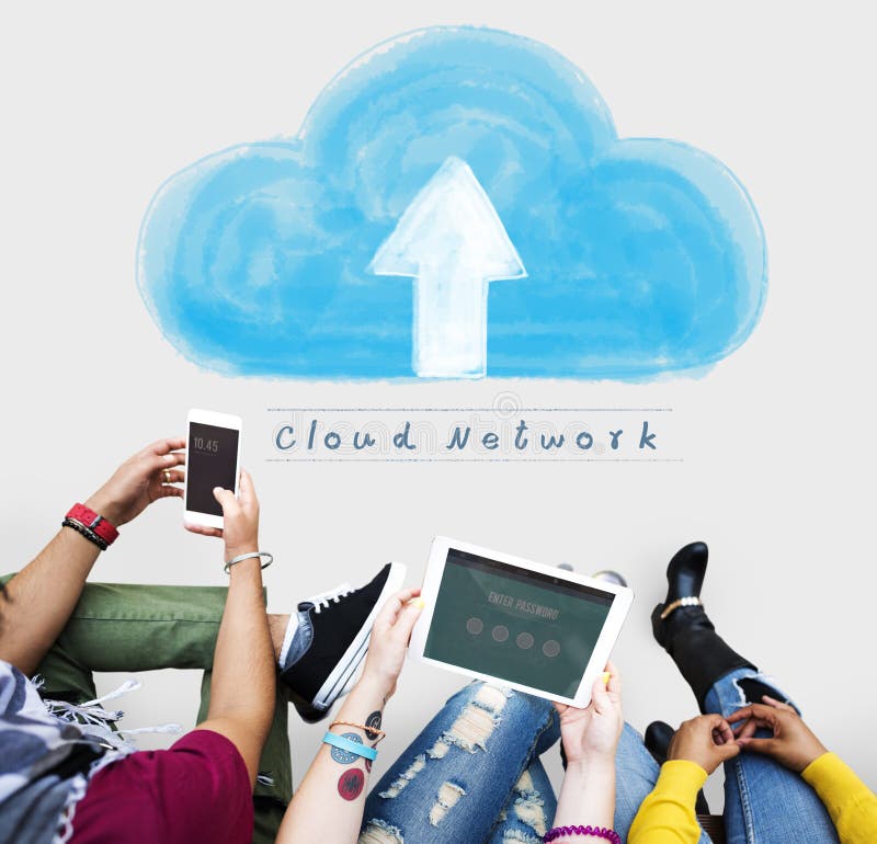 Cloud Network Connecting Technology Internet Online Concept Stock Photo ...