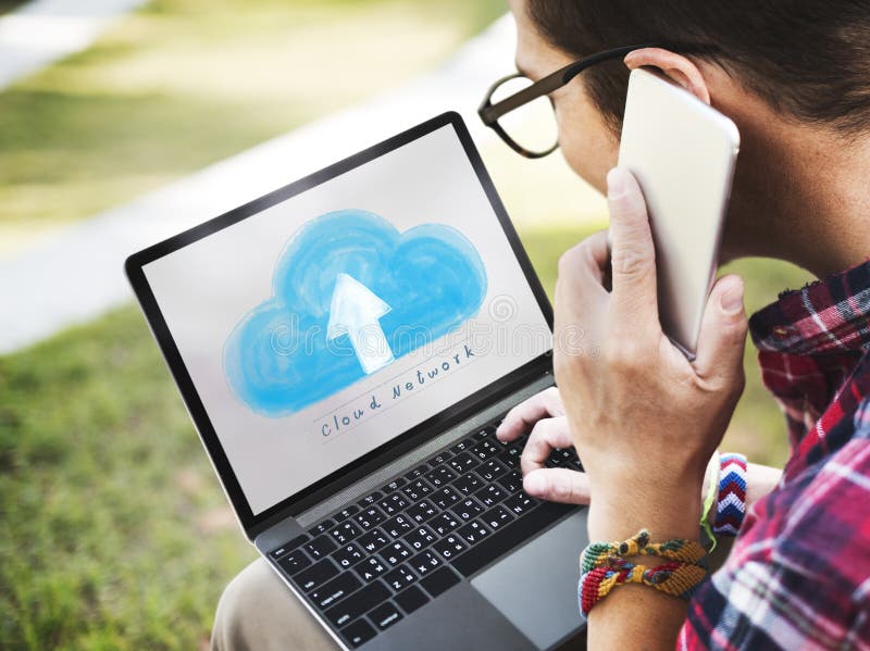 Cloud Network Connecting Technology Internet Online Concept Stock Photo ...