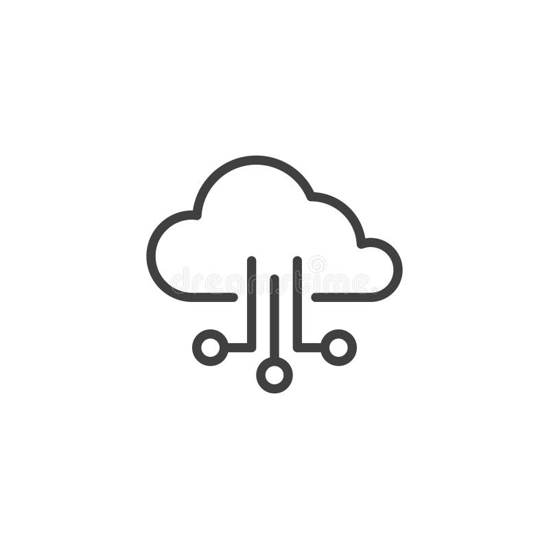 Cloud Network Connection Line Icon Stock Vector - Illustration of ...