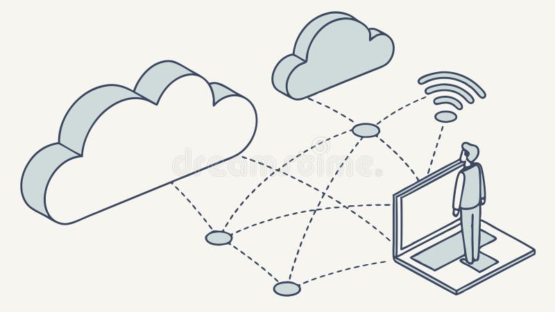 Cloud Network Connection, Wireless Technology, Data Sync, Vector Design Generative AI Stock ...