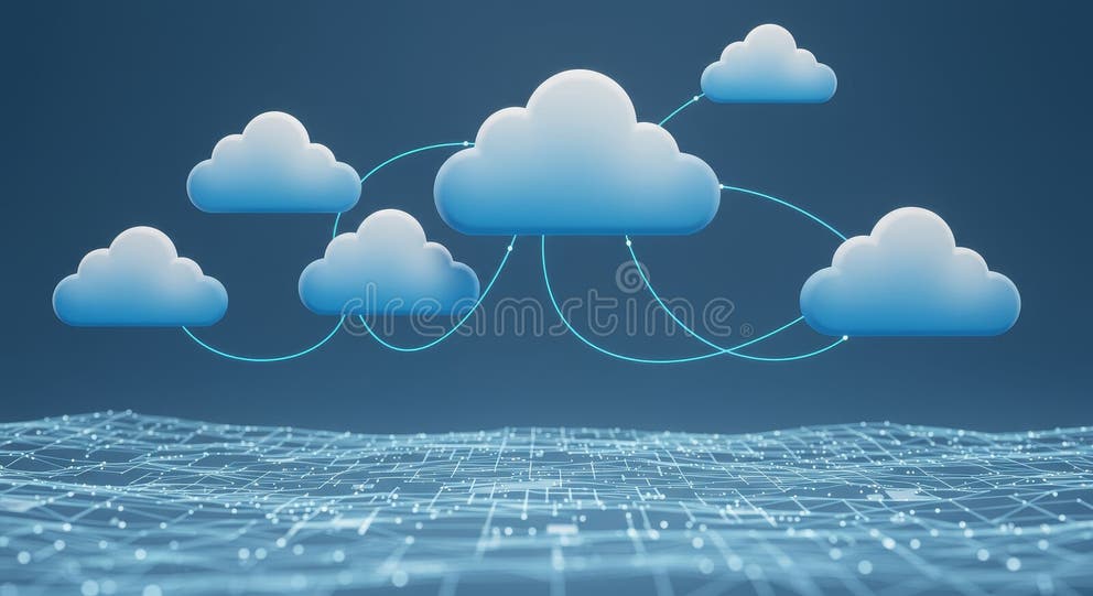 Cloud Network Data Connection Conceptual Image Symbolizing Network Data ...