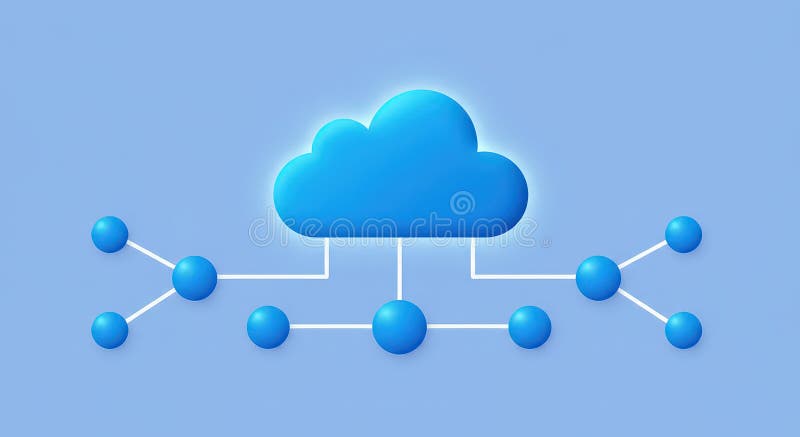 Cloud Computing Network Diagram Connection Data Server Storage Technology Illustration Vector ...