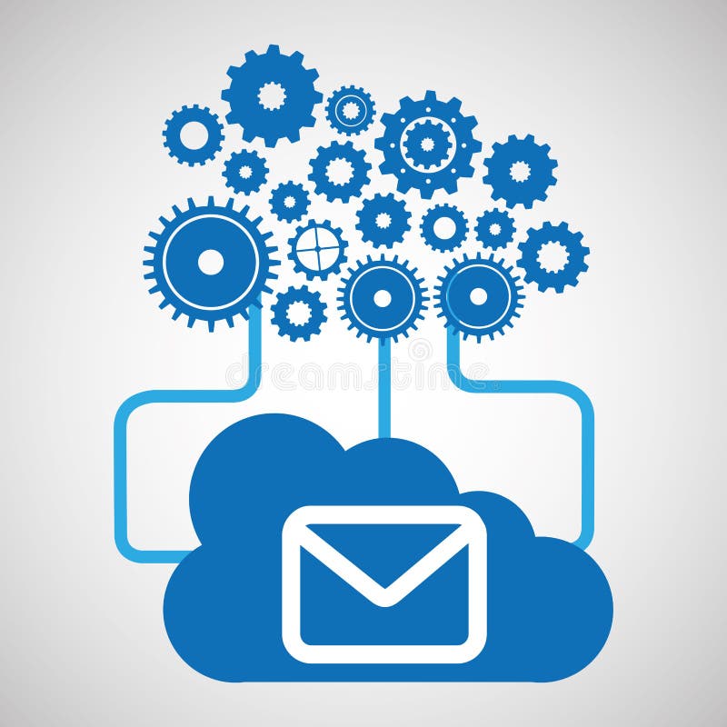 Cloud Network Email Message Connection Design Stock Vector ...