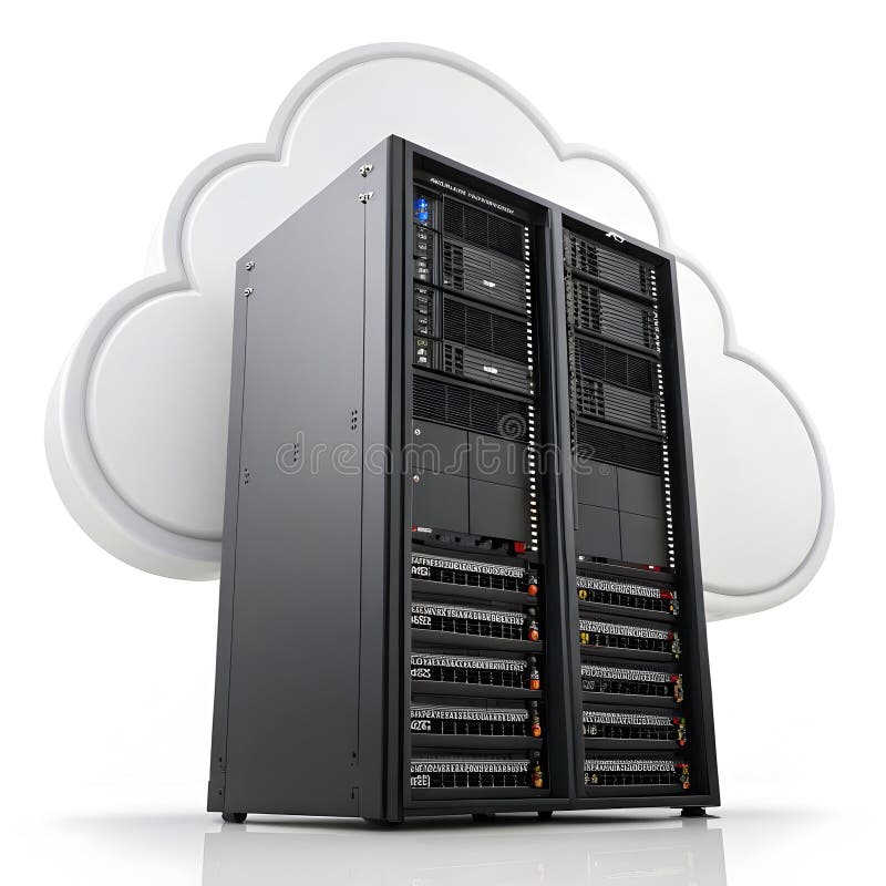 Cloud Network Hosting Isolated on White Background Stock Illustration ...