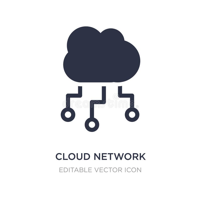 Cloud Network Icon on White Background. Simple Element Illustration ...