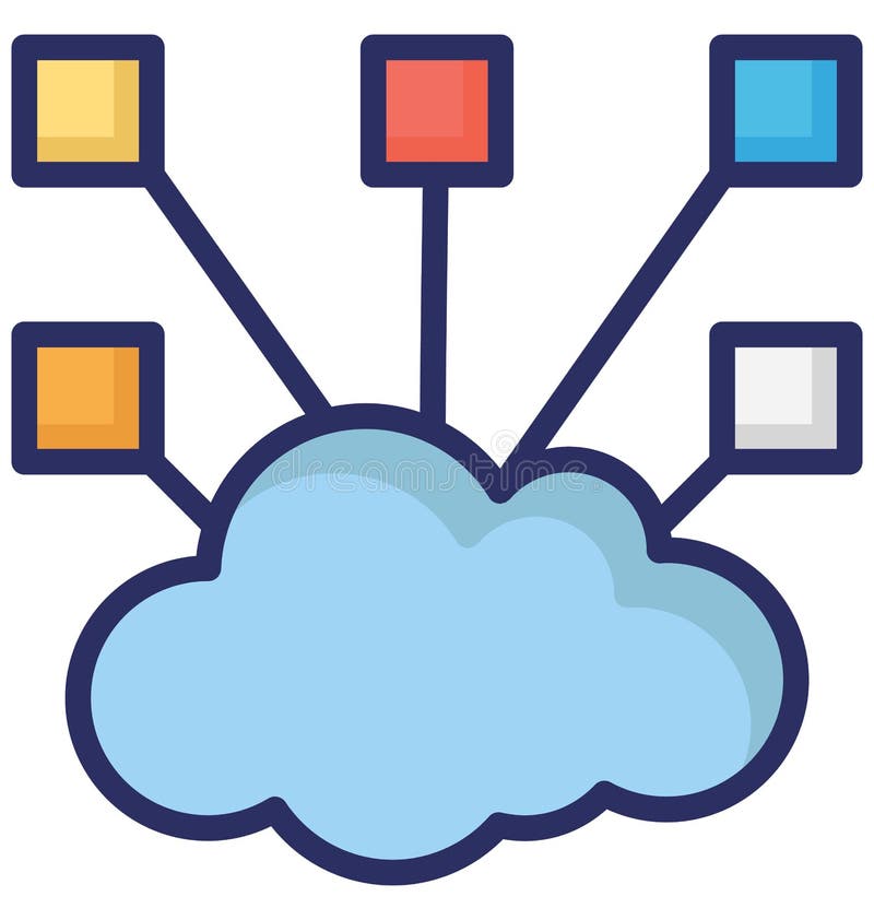 Cloud Network Isolated Vector Icon that Can Easily Modify or Edit. Stock Vector - Illustration ...