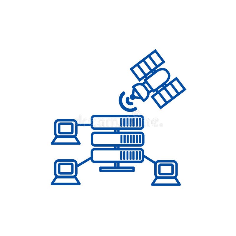 Cloud Network Line Icon Concept. Cloud Network Flat Vector Symbol, Sign ...