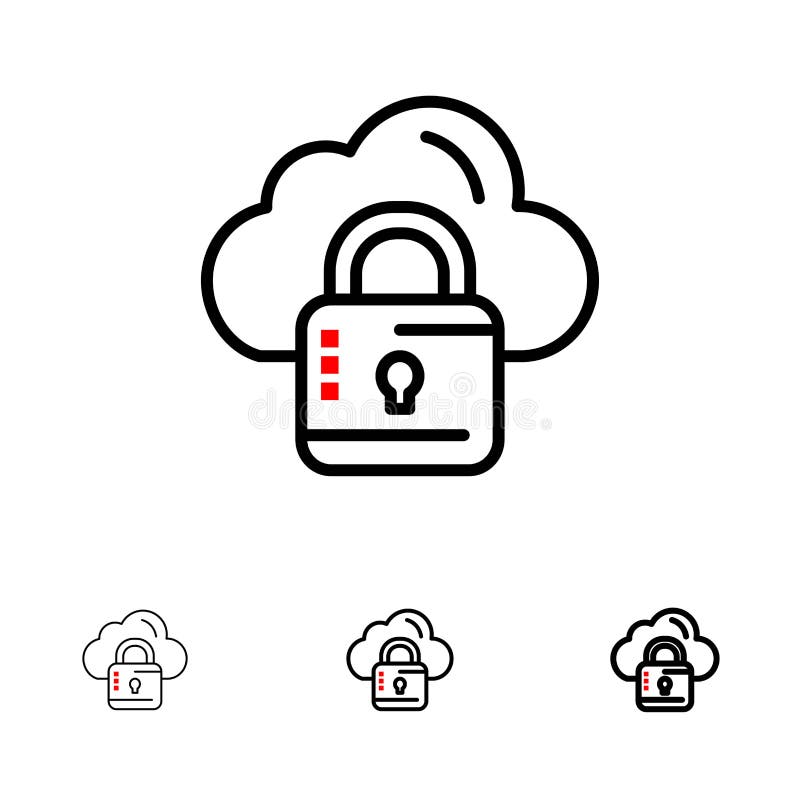 Network Lock, Protection and Security Vector Icons Set Cyber Computer ...