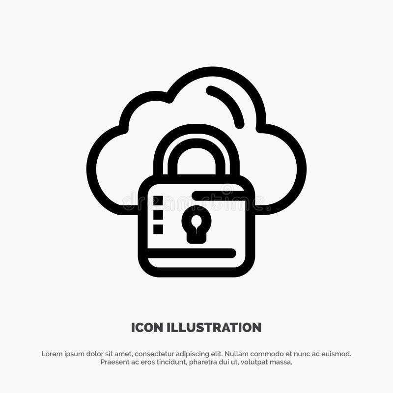 Network Lock, Protection and Security Vector Icons Set Cyber Computer Network Business Data ...