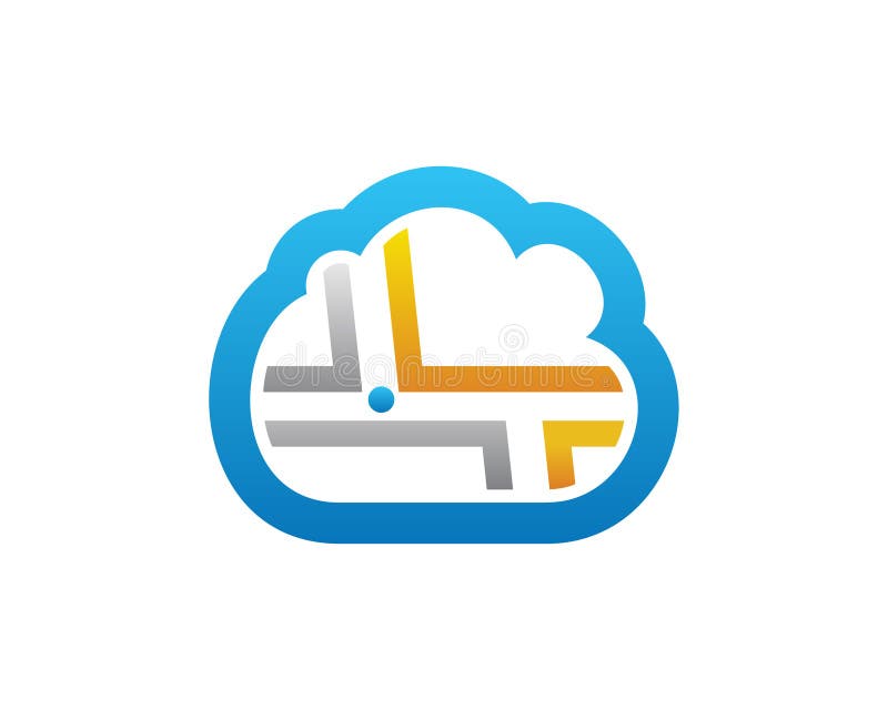 Cloud Network Map Position Logo Icon Template Stock Vector ...