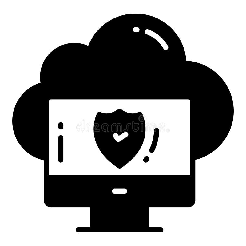 Cloud, Protection and Security Vector Icons Set Cyber Computer Network ...