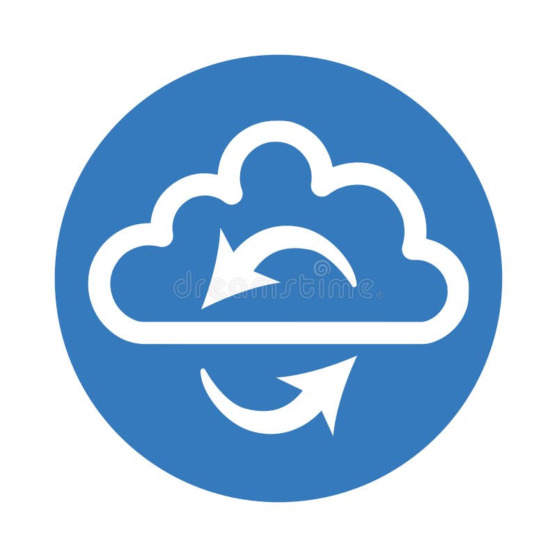 Cloud, Network, Refresh Syncing Icon. Blue Version Stock Vector ...