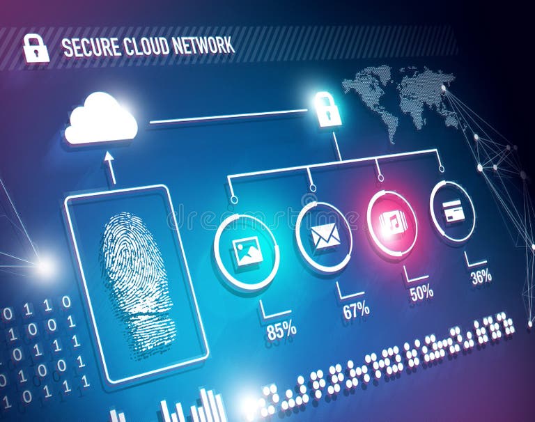 Cloud network security stock illustration. Illustration of online ...