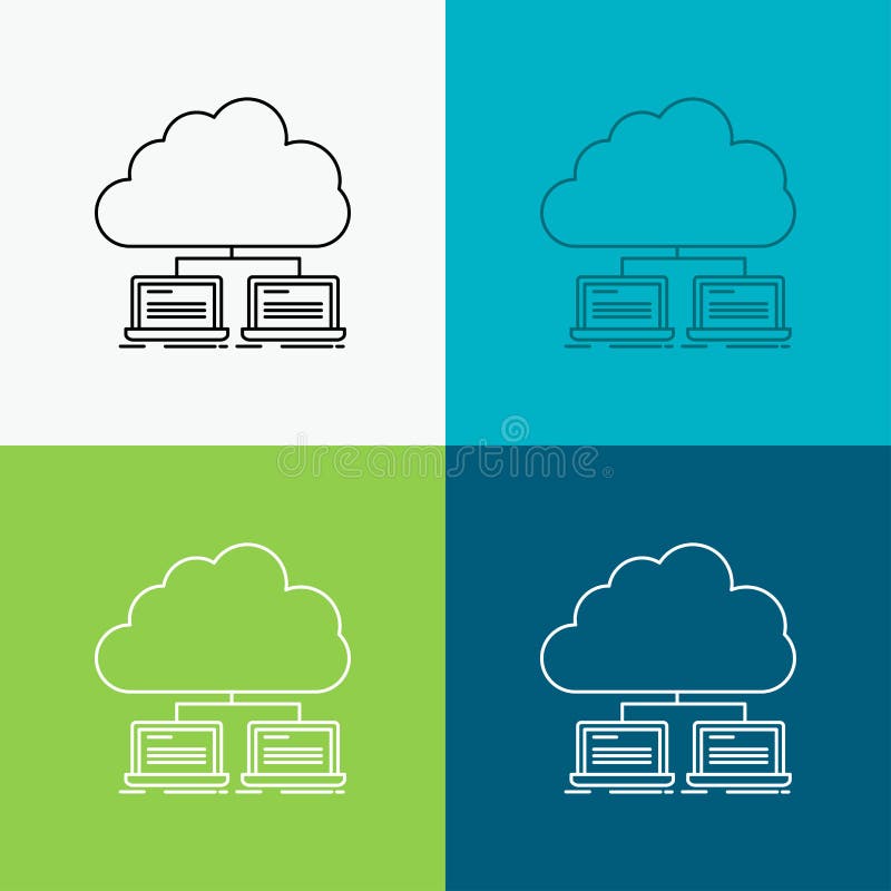 Cloud, Network, Server, Internet, Data Icon Over Various Background ...