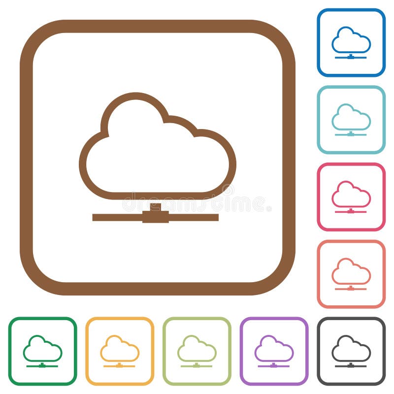Cloud network simple icons stock vector. Illustration of colors - 187742917