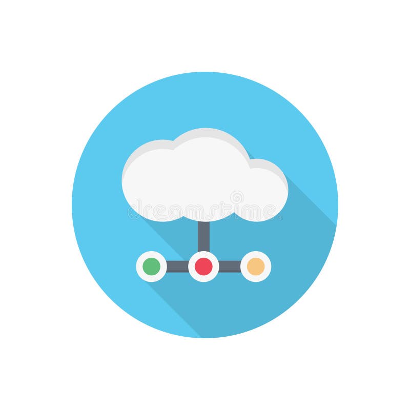 Cloud Network Vector Flat Colour Icon Stock Vector - Illustration of ...
