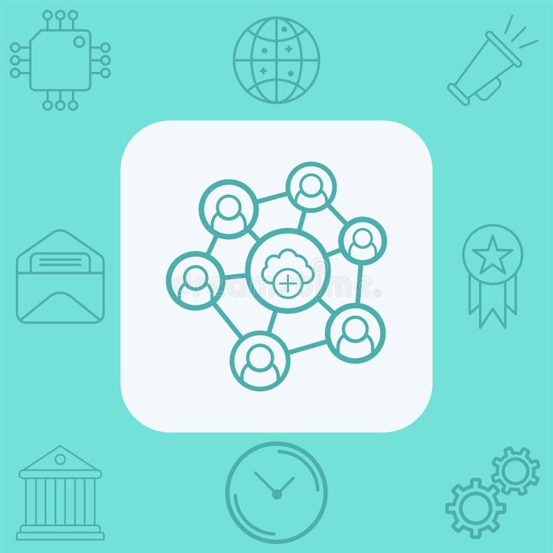 Cloud Network Vector Icon Sign Symbol Stock Illustration - Illustration ...