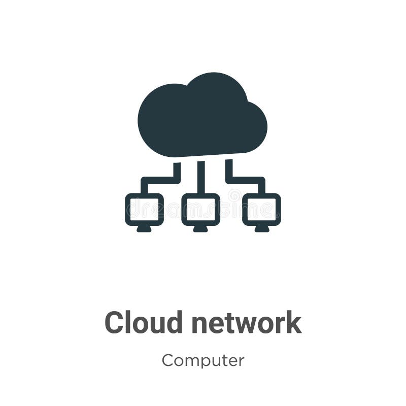 Cloud Network Vector Icon on White Background. Flat Vector Cloud ...
